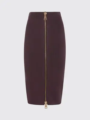 Elisabetta Franchi High-waisted Midi Pencil Skirt In Stretch Viscose Jersey - Brown