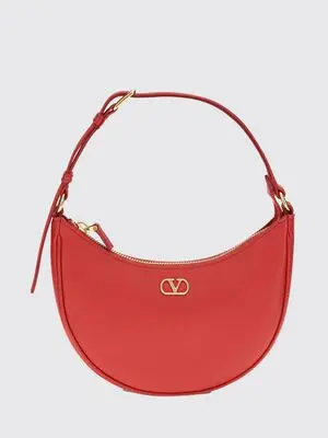 Valentino Garavani Vlogo Signature Calfskin Mini Hobo Bag - Red