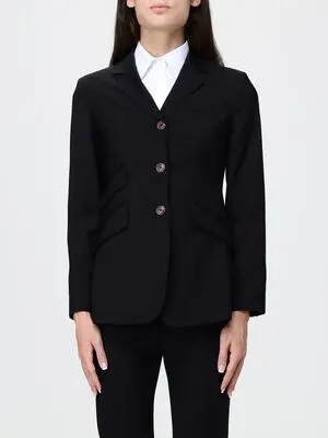 Max Mara Single-breasted Cropped Blazer In Virgin Wool With A Slim Fit - Black