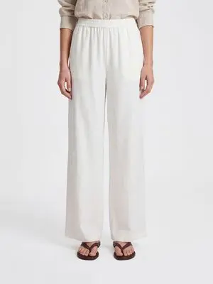 Max Mara Volontà High-waisted Silk Palazzo Trousers - White