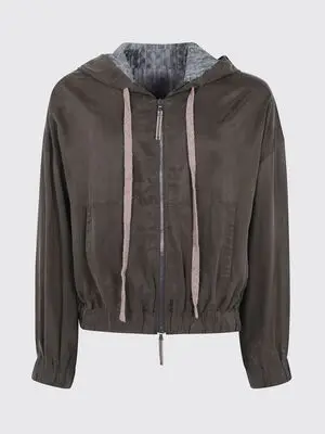ZIGGY CHEN Cupro Cotton Hooded Windbreaker Jacket With Pouch Pocket