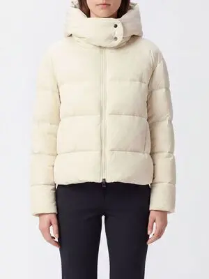Pinko Giza Quilted Nylon Short Puffer Jacket With High Neck And Love Birds Logo - Beige