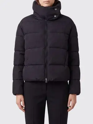 Pinko Giza Quilted Nylon Short Puffer Jacket With High Neck And Love Birds Logo - Black