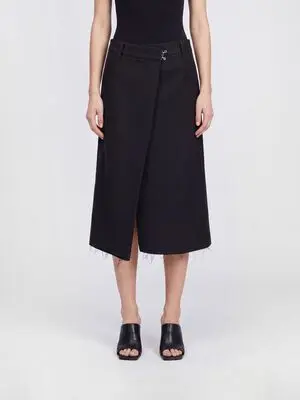 MAISON MARGIELA High-waisted Cotton Wrap Shorts With Frayed Hem