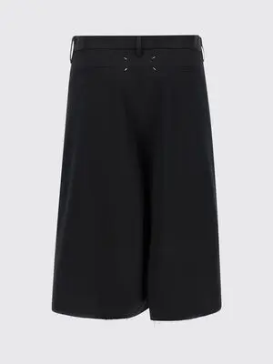 MAISON MARGIELA High-waisted Cotton Wrap Shorts With Frayed Hem