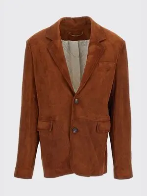 GOLDEN GOOSE Suede Leather Blazer With Classic Lapels