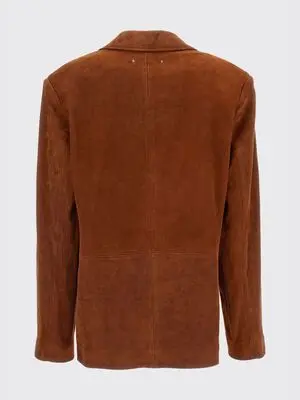 GOLDEN GOOSE Suede Leather Blazer With Classic Lapels
