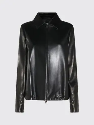 Khaite Cropped Lambskin Shirt-style Jacket With Zip Closure