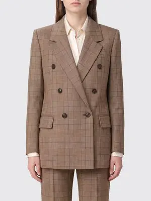 Chloé Prince Of Wales Double-breasted Blazer In Pure Wool