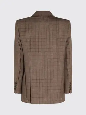 Chloé Prince Of Wales Double-breasted Blazer In Pure Wool