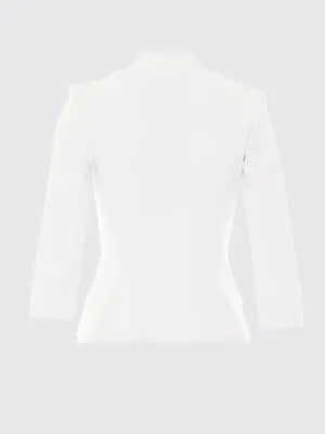Elisabetta Franchi Slim Fit Double-breasted Blazer With Padded Shoulders - Ivory