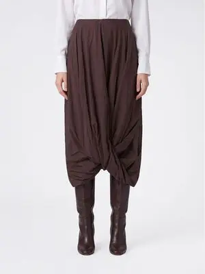TOTEME Asymmetric Draped Midi Skirt - Brown