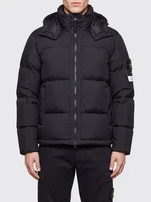 Stone Island Padded Ripstop Nylon Down Jacket With Removable Hood - Black