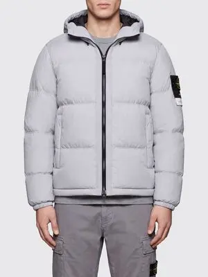 Stone Island Padded Ripstop Nylon Down Jacket With Removable Hood - Grey