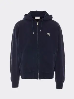 Drole De Monsieur Cotton Zip-up Hoodie With Embroidered Logo