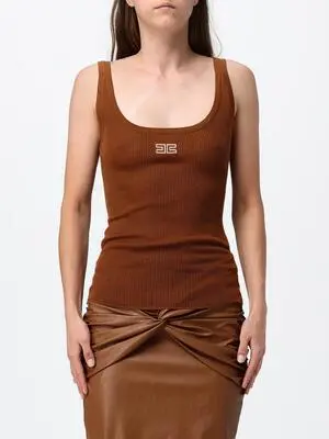 Elisabetta Franchi Ribbed Knit Tank Top - Brown