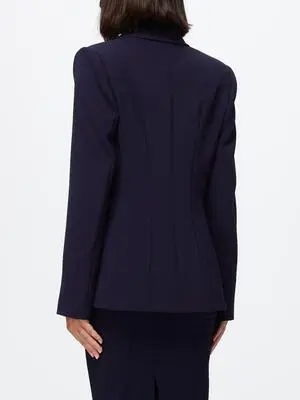 Elisabetta Franchi Cropped Single-breasted Blazer With Peak Lapels And Slim Fit - Blue