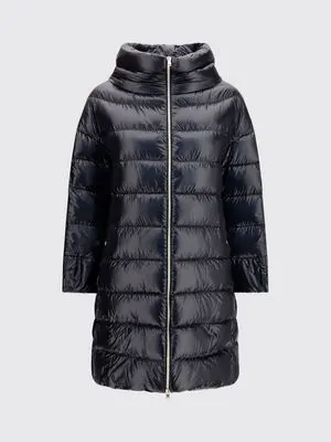 Herno Long Quilted Nylon Puffer Coat With High Neck And Down Padding - Black