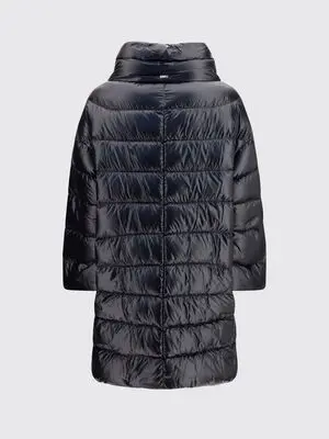 Herno Long Quilted Nylon Puffer Coat With High Neck And Down Padding - Black