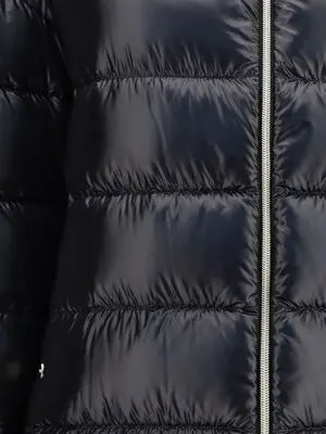 Herno Long Quilted Nylon Puffer Coat With High Neck And Down Padding - Black