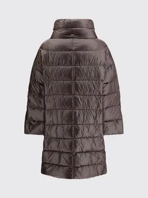 Herno Long Quilted Nylon Puffer Coat With High Neck And Down Padding - Brown