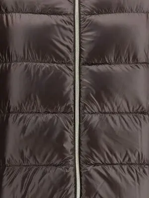Herno Long Quilted Nylon Puffer Coat With High Neck And Down Padding - Brown