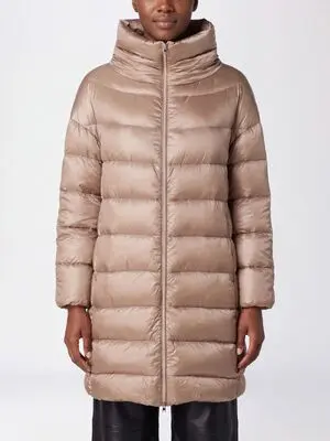 Herno Herno Long Quilted Nylon Puffer Coat With High Neck And Down Padding Dove Grey
