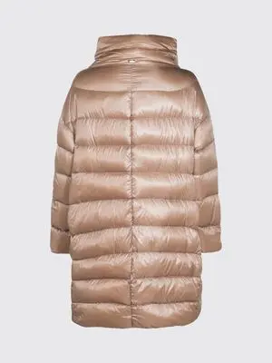 Herno Long Quilted Nylon Puffer Coat With High Neck And Down Padding - Dove Grey