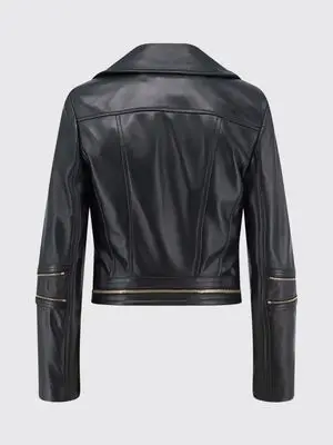 Elisabetta Franchi Slim-fit Leather Biker Jacket With Asymmetrical Zip - Black