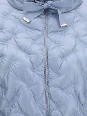Herno Slim Fit Long Quilted Nylon Puffer Coat With High Neck And Zip