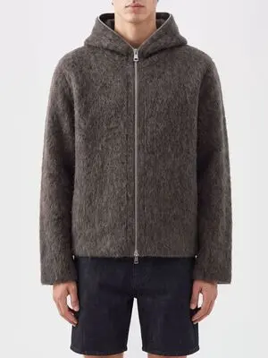 Our Legacy Wool And Alpaca Blend Zip-up Hooded Cardigan - Grey