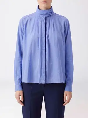 FORTE_FORTE High Neck Blouse - Blue