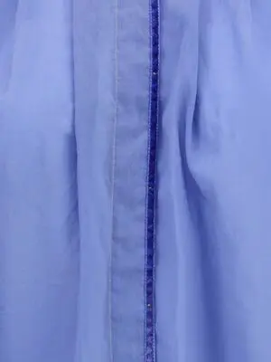 FORTE_FORTE Cotton And Silk Blend High-neck Long-sleeved Shirt - Blue