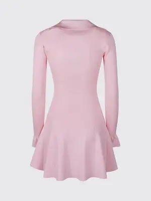 SELF-PORTRAIT Slim Fit Knit Mini Dress With Jewelled Buttons And Shawl Collar