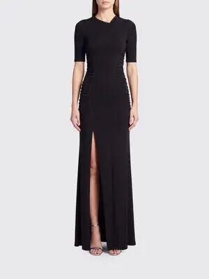 Victoria Beckham Long Sheath Dress In Jersey With Asymmetric Neckline