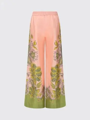 La DoubleJ High-waist Floral Silk Palazzo Trousers