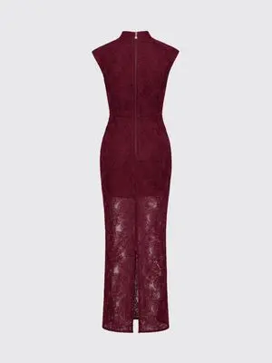 ROTATE BY BIRGER CHRISTENSEN Sleeveless High-neck Lace Midi Sheath Dress
