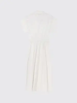 Tory Burch Midi Chemisier Dress In Cotton With Revere Collar And A-line Silhouette