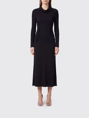 Victoria Beckham Asymmetric Long-sleeve Jersey Midi Dress