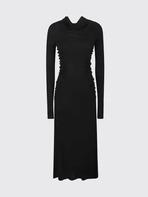Victoria Beckham Asymmetric Long-sleeve Jersey Midi Dress