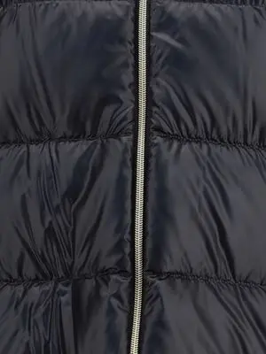 Herno Water-repellent Quilted Nylon Short Down Jacket With Fur Collar - Black