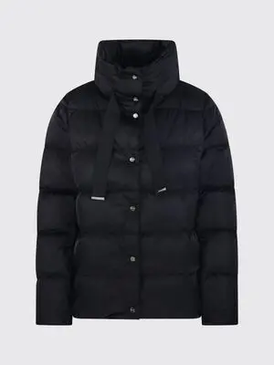 Herno Short Quilted Polyester Down Jacket With High Collar And Buttons - Black