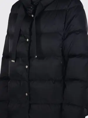 Herno Short Quilted Polyester Down Jacket With High Collar And Buttons - Black