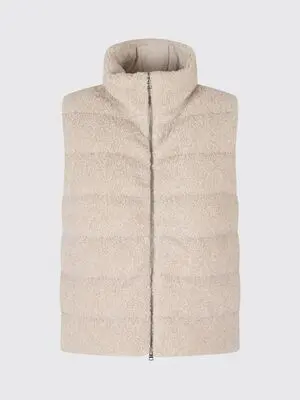 Herno Padded Quilted Nylon And Fleece High Neck Gilet - Dove Grey