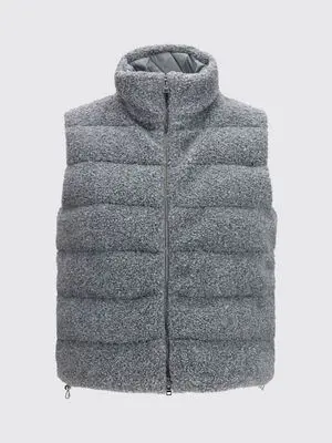 Herno Padded Quilted Nylon And Fleece Gilet With High Neck
