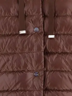 Herno Short Waterproof Nylon Down Jacket With Hood And Ribbed Cuffs