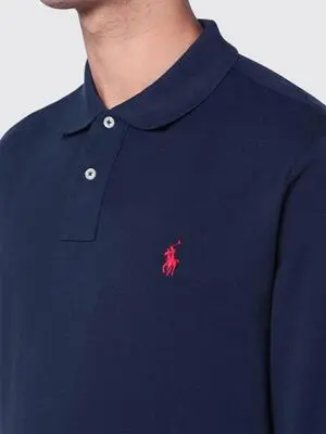 Polo Ralph Lauren Long-sleeved Slim Fit Cotton Polo Shirt
