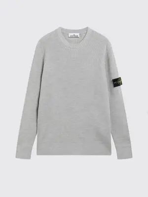 Stone Island Slim Fit Crewneck Wool Jumper With Compass Logo Patch - Sand