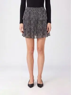 Michael Kors Polka-dot Georgette Mini Skirt With Embroidered Ruffles