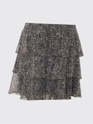 Michael Kors Polka-dot Georgette Mini Skirt With Embroidered Ruffles